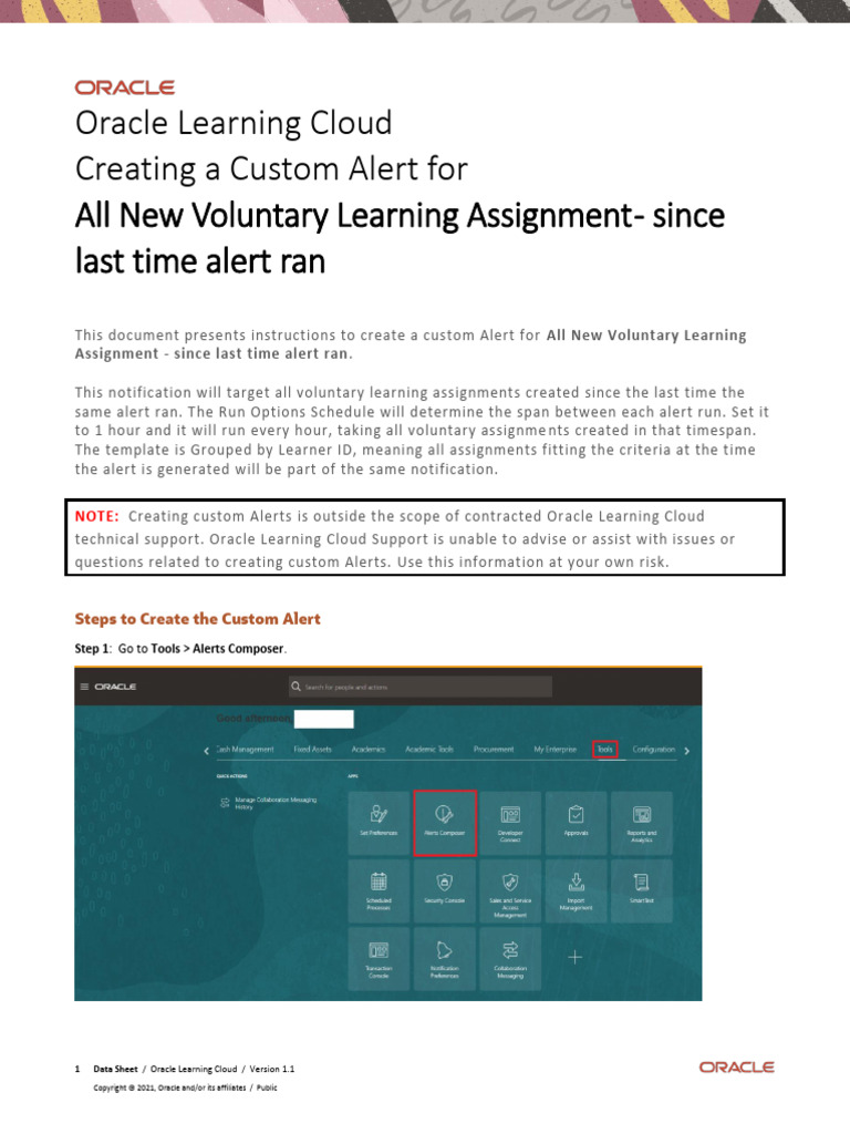 All New Voluntary Learning Assignment - Since Last Time Alert Ran | PDF ...