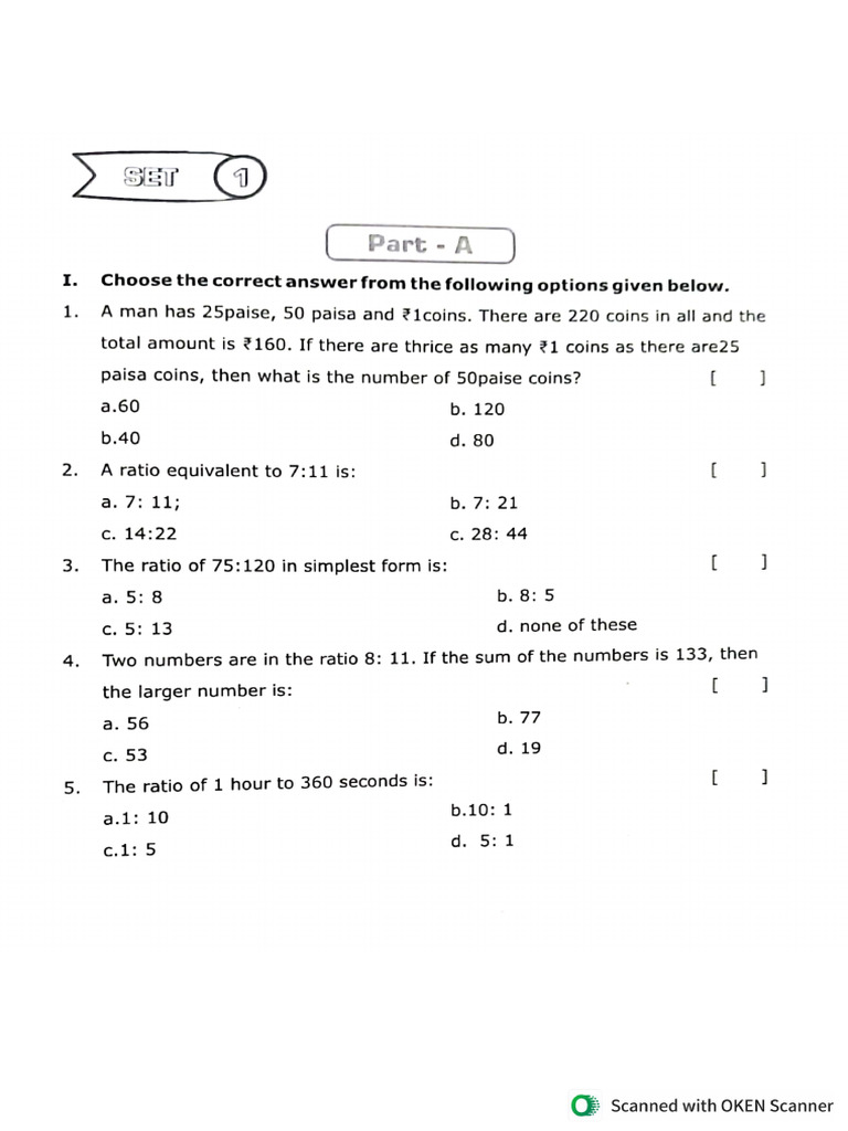 Grade 5 Ratio and Proportion | PDF
