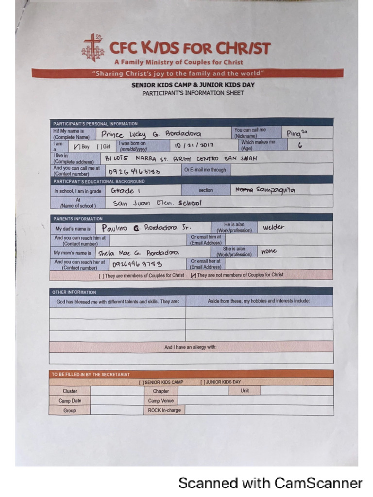 KFC-parent Form (2024) | PDF