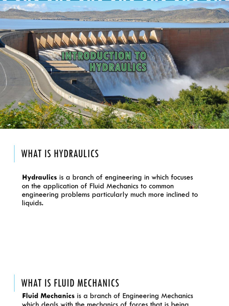 Presentation 1 Introduction To Hydraulics | PDF | Fluid | Viscosity