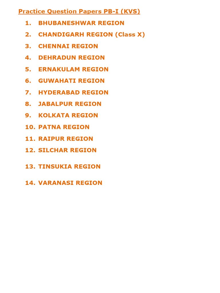 Practice Qps PB (X - Xii) Kvs | PDF