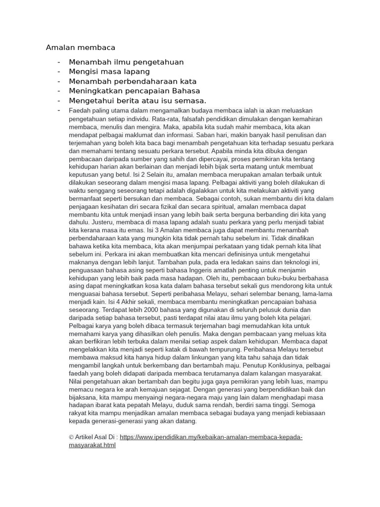 Amalan Membaca | PDF