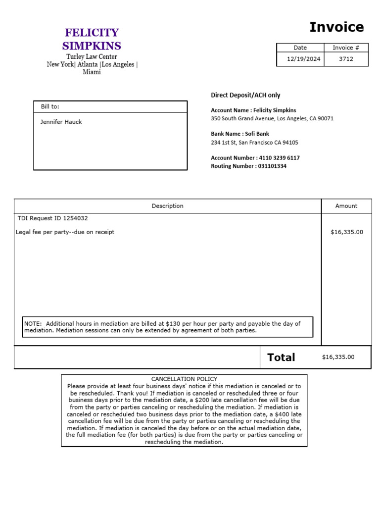 Kyra Bell Invoice | PDF | Business Documents | Accounting