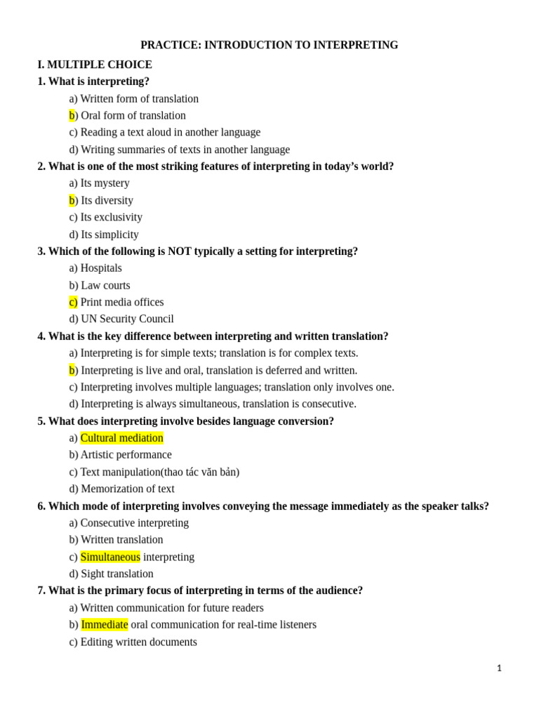 Practice Exercise - Unit 4 | PDF | Translations | Language Interpretation