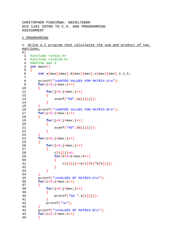 ChristopherF SCS 1101 Assignment 1 | PDF | Operating System | Computer Program