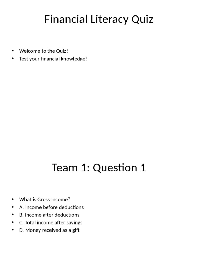 Advanced Financial Literacy Quiz | PDF | Expense | Insurance