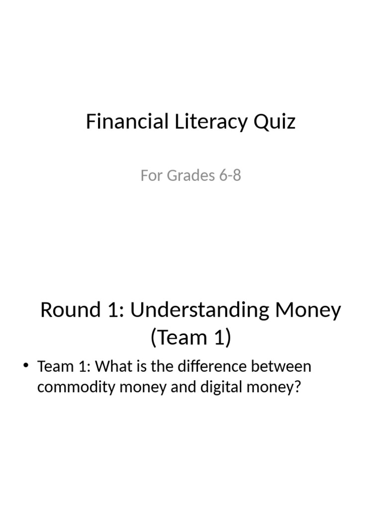 Financial Literacy Quiz 6 8 Teams | PDF | Money | Investing