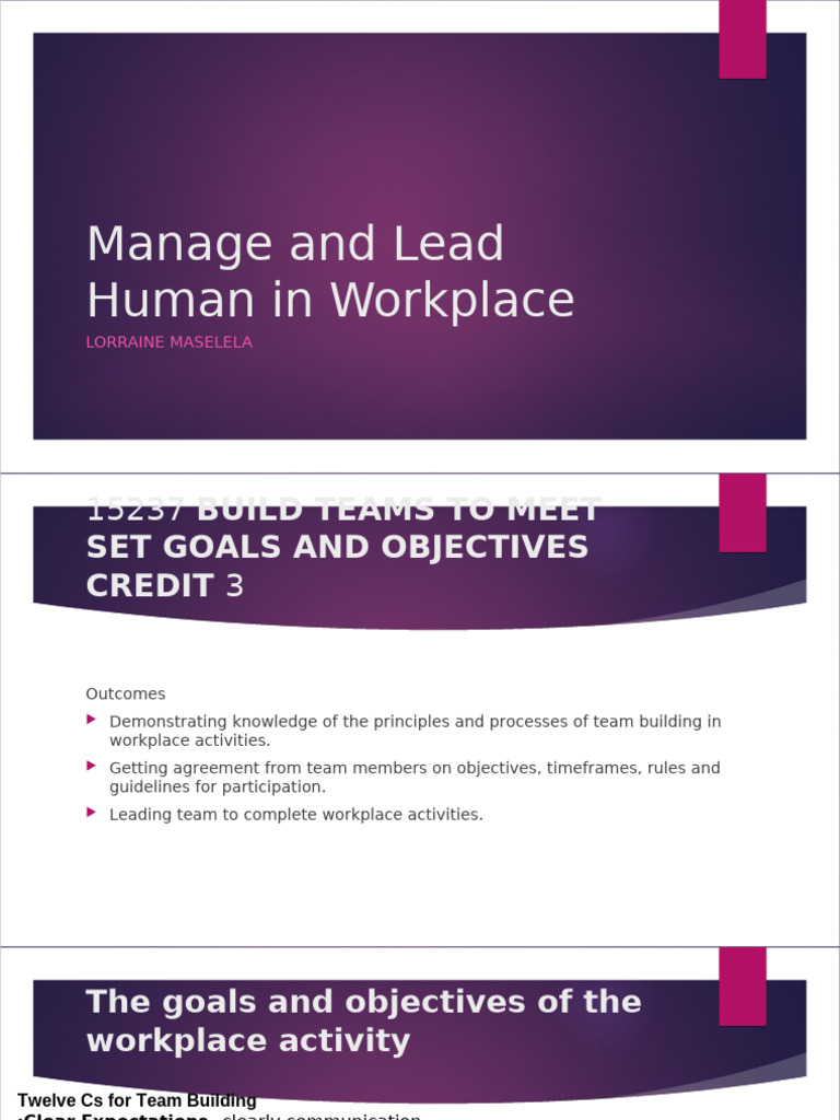 Manage and Lead human resources in workplace | PDF | Leadership ...