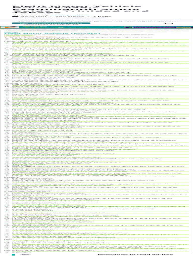Light Motor Vehicle Driver's Examination Study Gu | PDF
