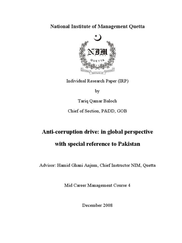 Anti Corruption Drive First Draft | PDF | Political Corruption | Corruption