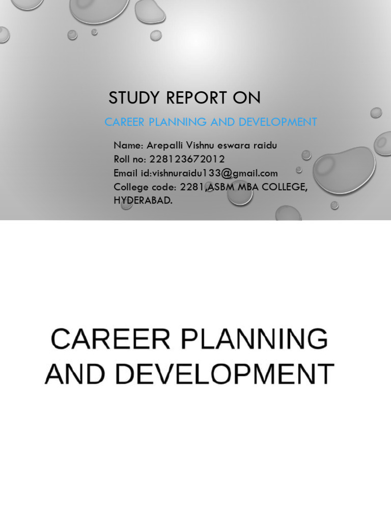 Study Report On: Career Planning and Development | PDF