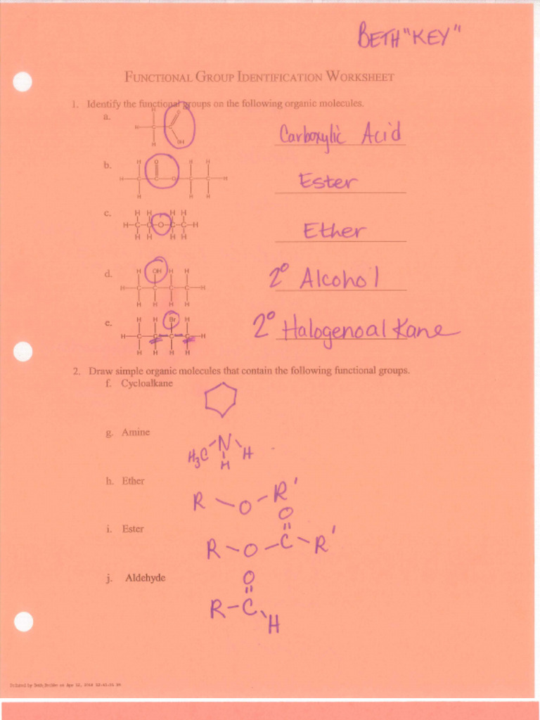 Functional Group Identification | PDF