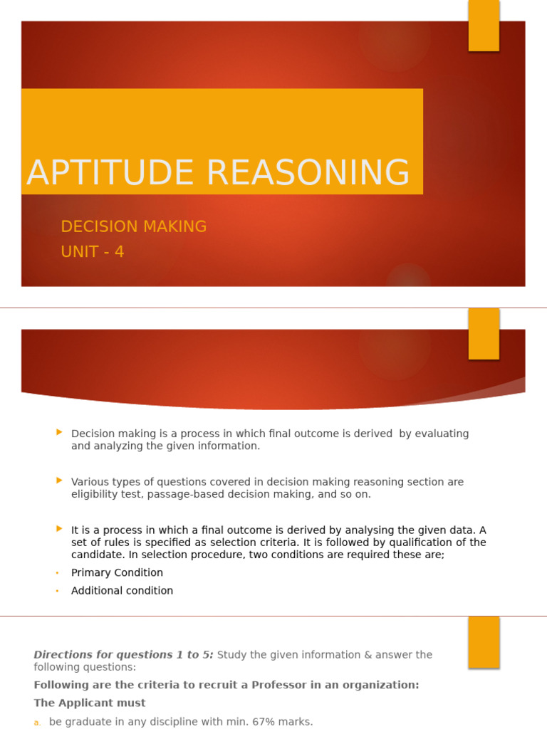 APTITUDE REASONING-5 | PDF | Postgraduate Education | Doctor Of Medicine