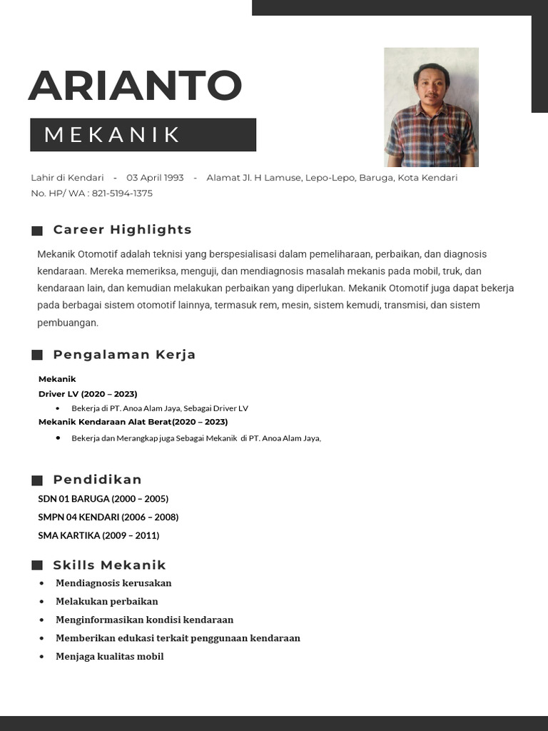 CV ARIANTO edit | PDF