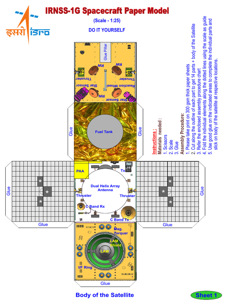 irnss-1g_paper_model_template_isro_web | PDF | Spacecraft Propulsion ...