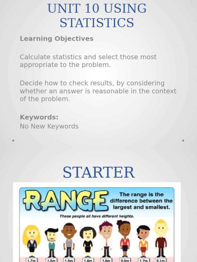 Unit 10.2 Using Statistics | PDF