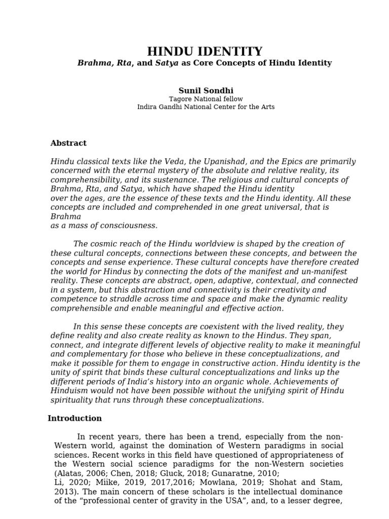 HINDU IDENTITY | PDF | Brahman | Vishnu