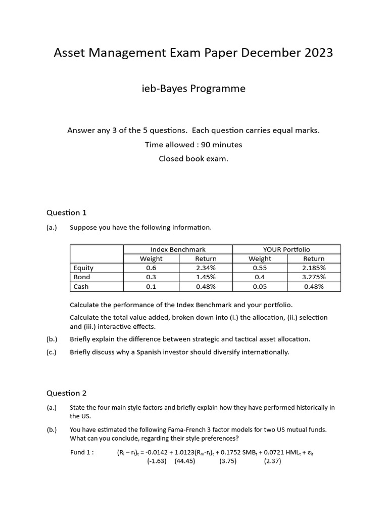 ieb 2023 Asset Management (1) | PDF | Yield Curve | Bonds (Finance)