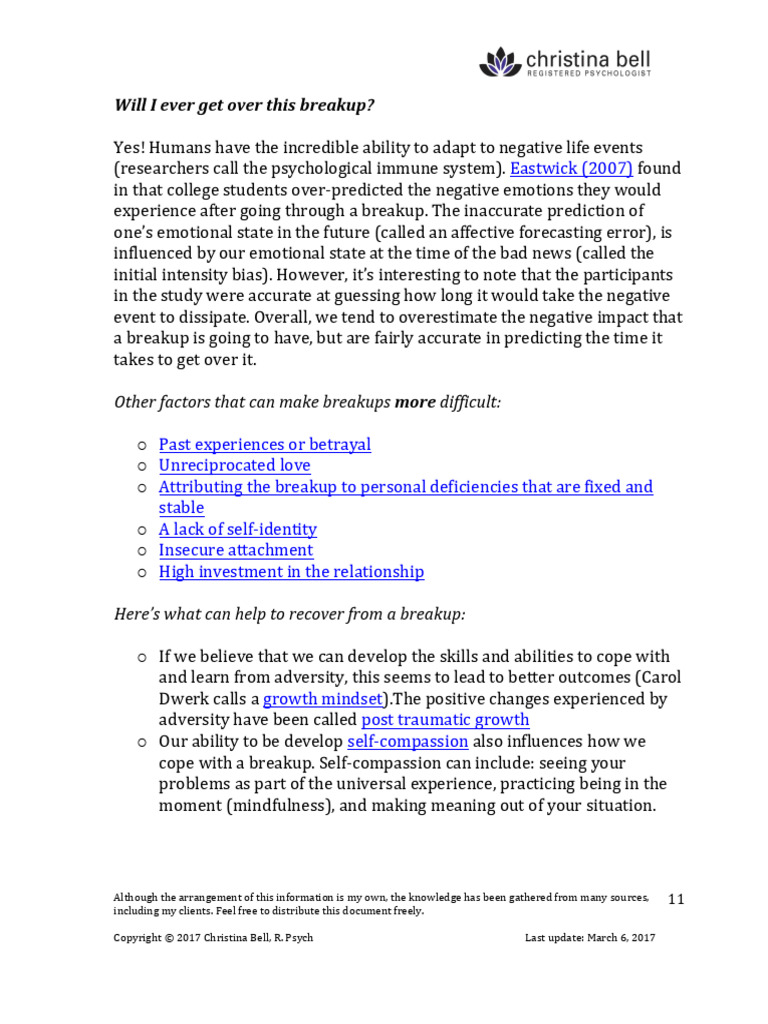 Breakup_recovery kit | PDF | Psychology | Cognitive Psychology