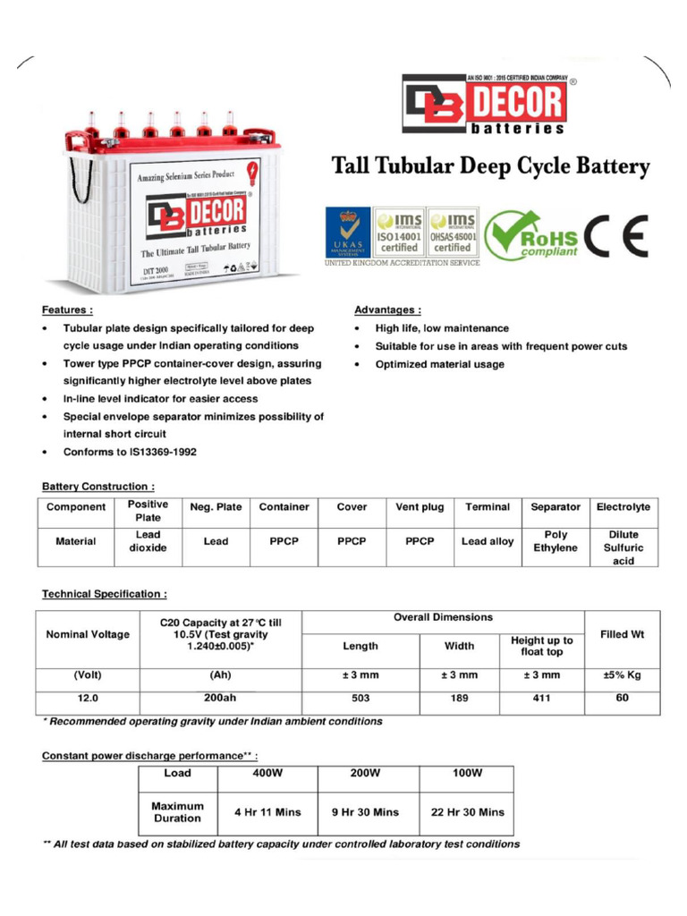 datasheet-of-decor-battery | PDF