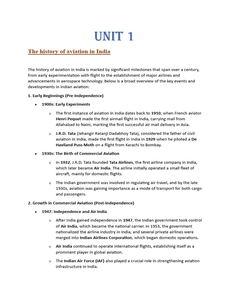 Unit 1 Merged | PDF | Airlines | Airline Hub