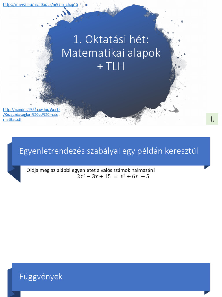 01.gyak_matek-TLH_megoldás-nélkül | PDF