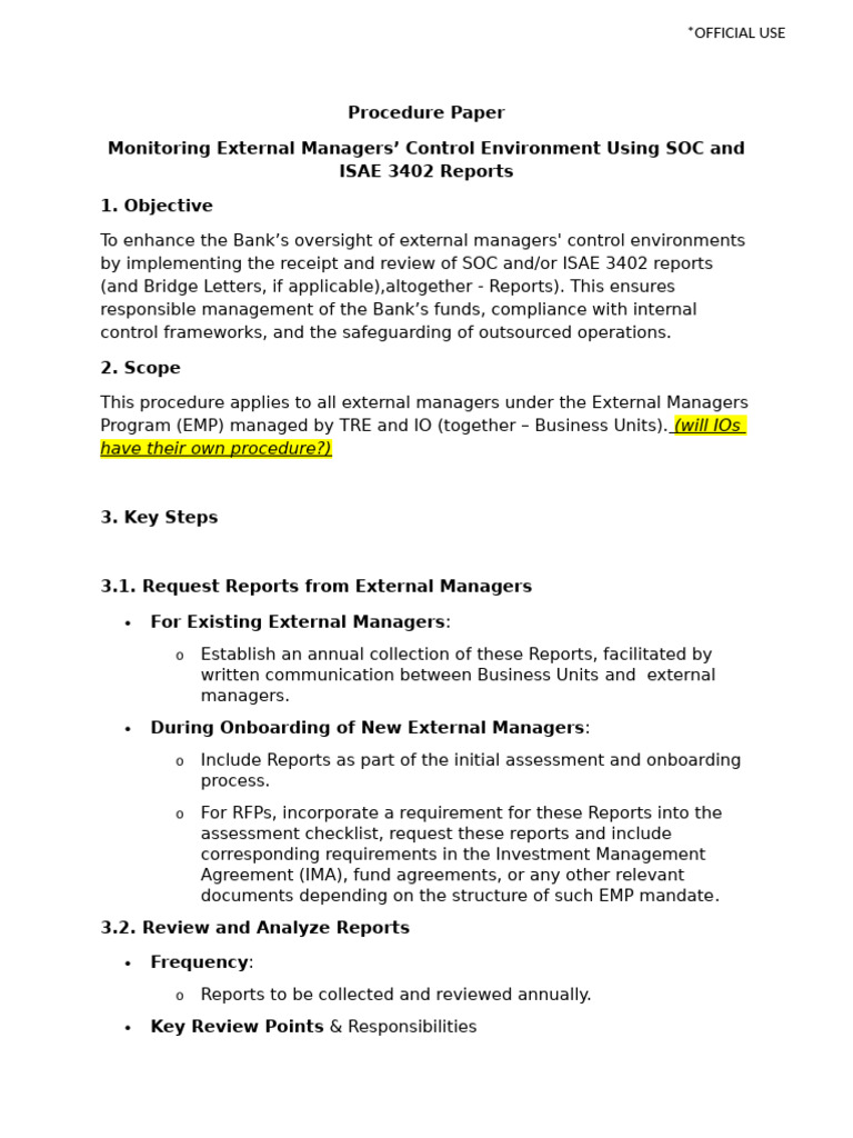 EMP SOC Monitoring Procedure Guidance | PDF | Internal Control | Business