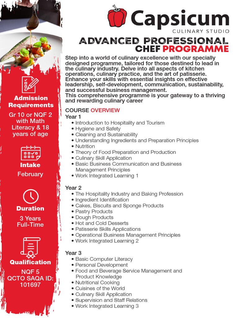 Advanced Professional Chef-2024 | PDF | Chef | Culinary Arts