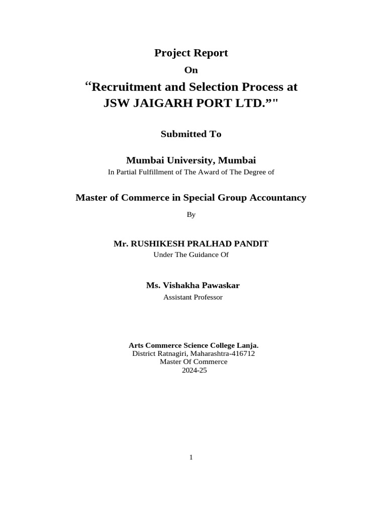 Rushi project (1) (1) | PDF | Recruitment | Human Resources