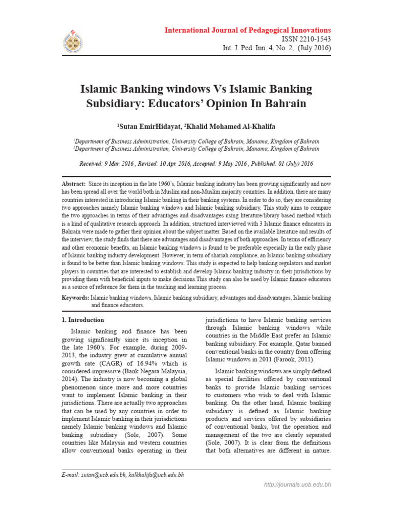 Published Paper | PDF | Islamic Banking And Finance | Banks