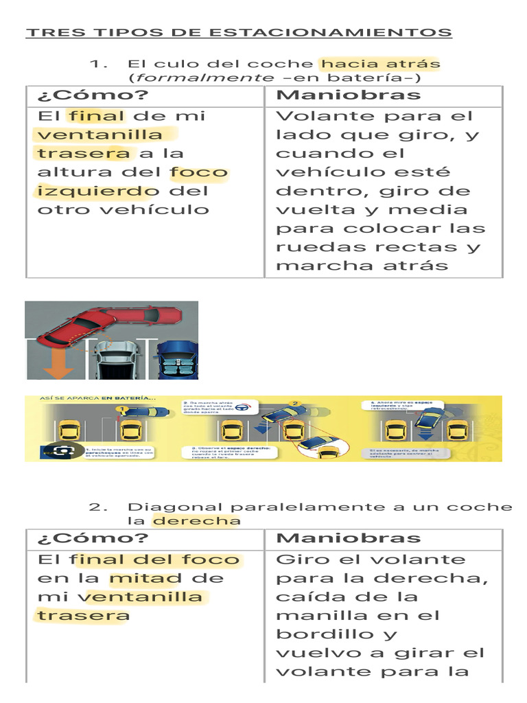 Tres Tipos de Estacionamientos | PDF
