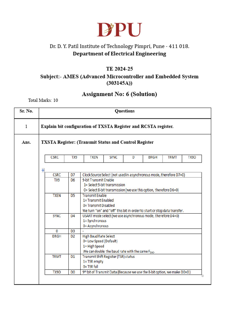 AMES 24-25 - assignments no. 6 with solution.docx | PDF | Computer Hardware | Telecommunications