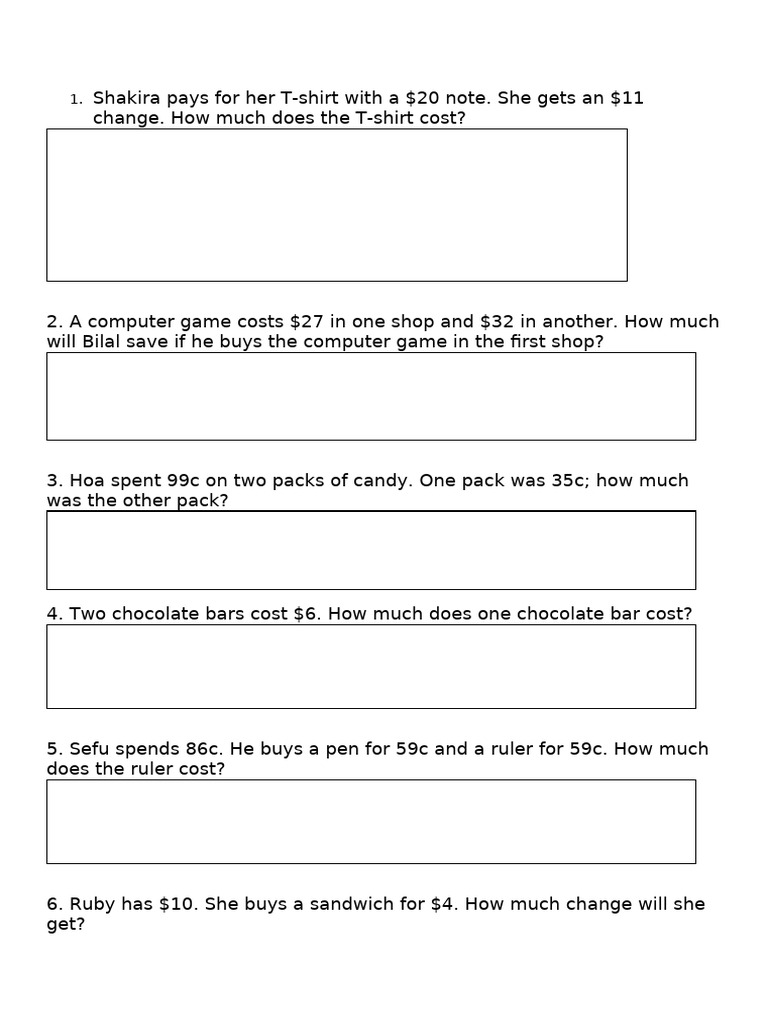 Math Word Problems for Kids | PDF