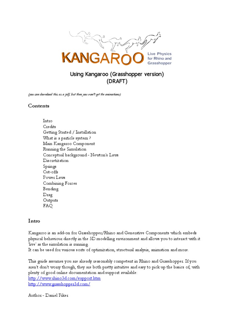 Using Kangaroo in Grasshopper: A Guide | PDF | Acceleration | Force