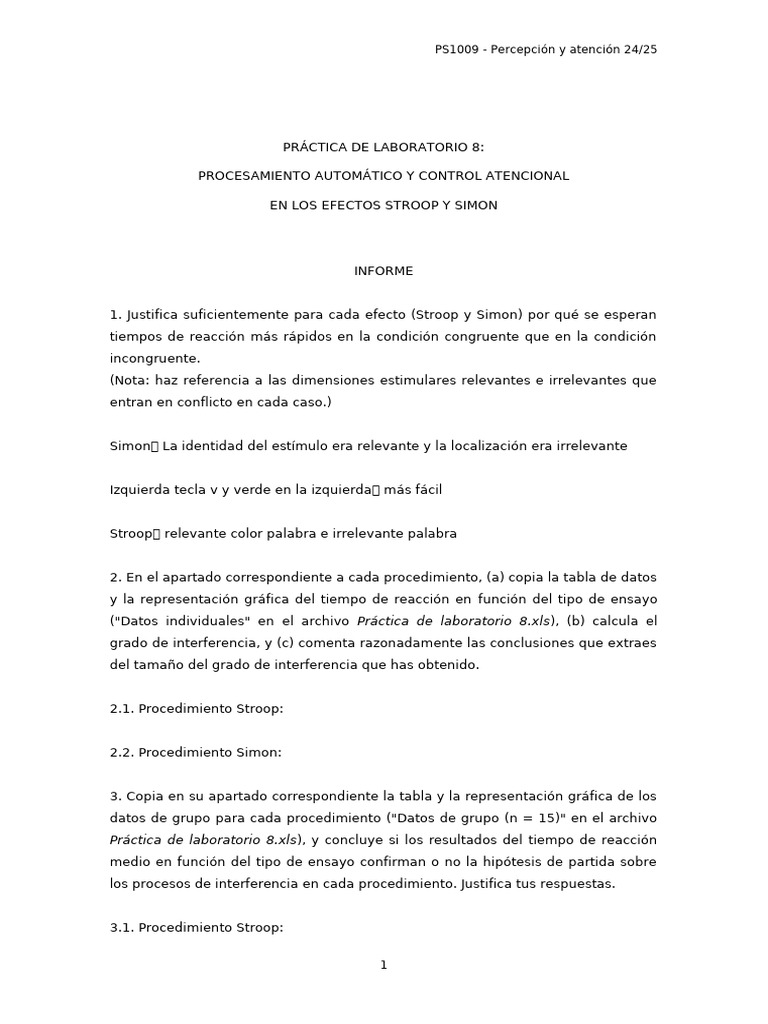 Informe 8 | PDF | Neurociencia | Sicología