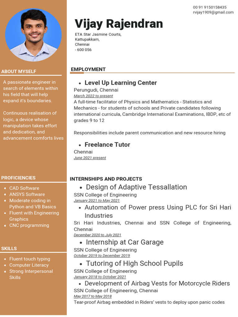 Vijay Rajendran Resume PDF | PDF | Engineering