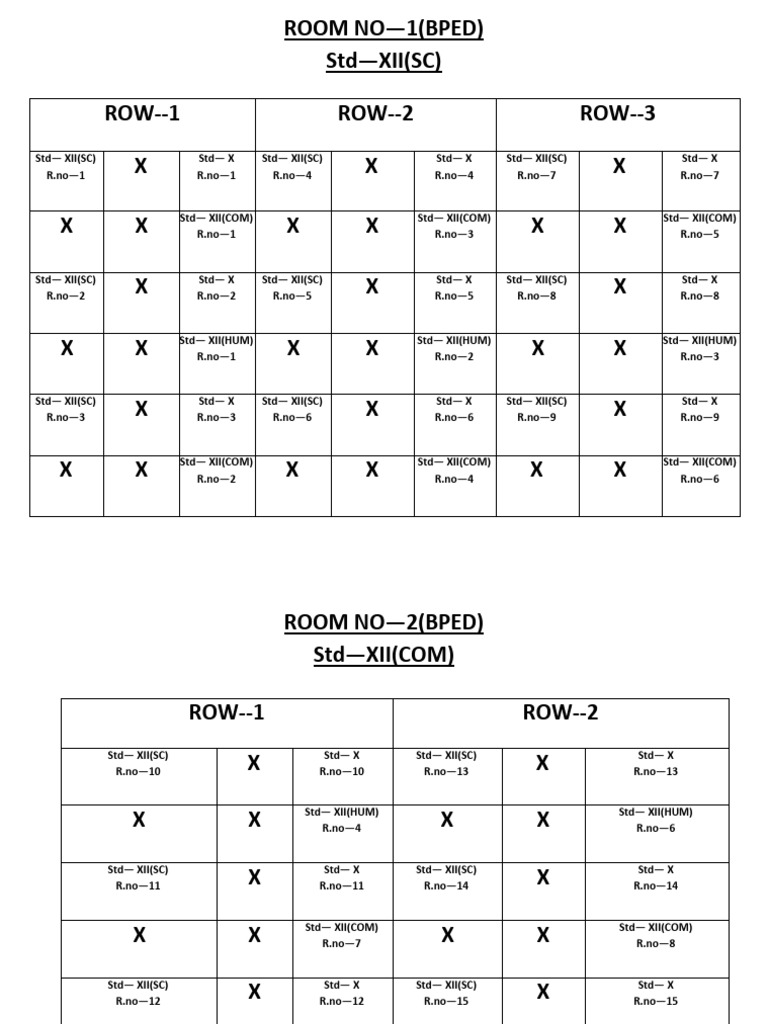Seating Arrangement for Std--x_xii | PDF