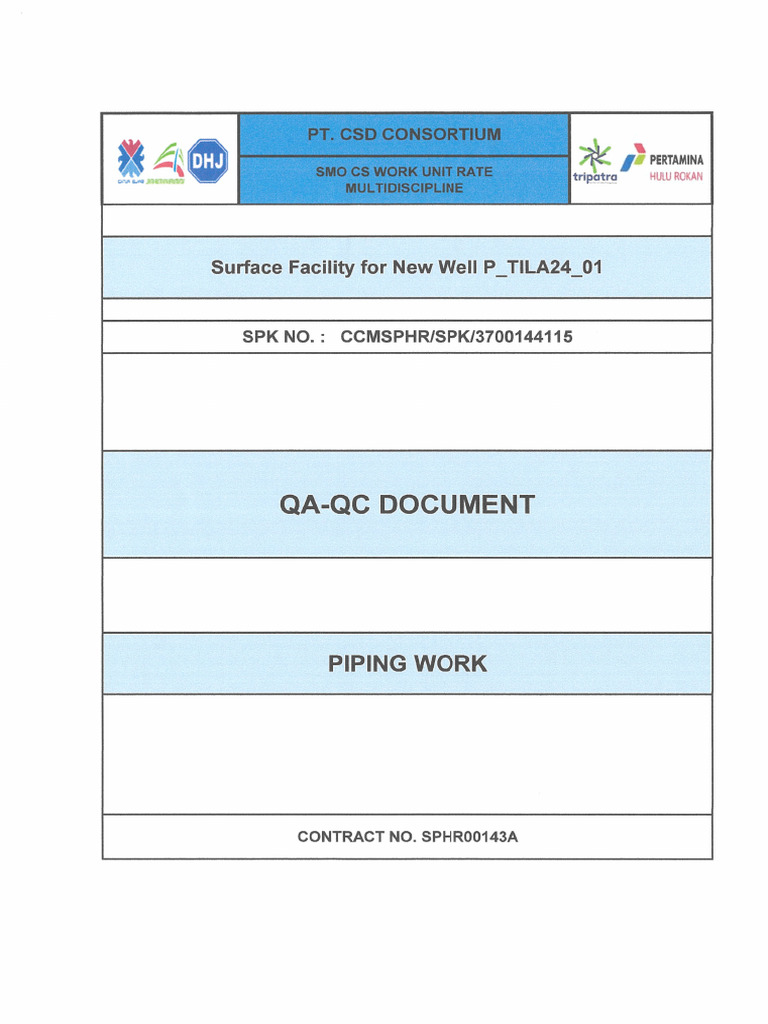 Piping Report - Surface Facility For New Well P - TILA24 - 01 | PDF