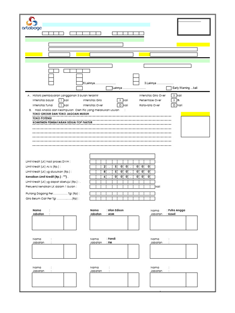 Form Usulan LK Toko 3 Saudara | PDF