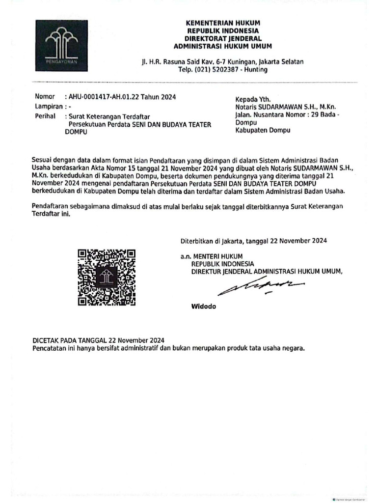 Contoh SKT Kemenkumham | PDF