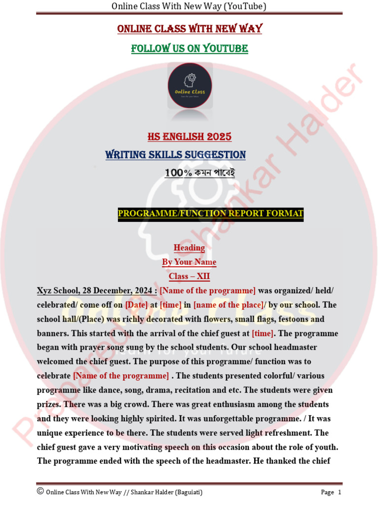 English Writing Hs 2025 - Unlocked | PDF