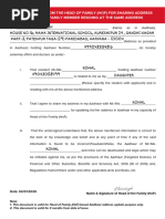 HOF Aadhaar Declaration Format 1 | PDF