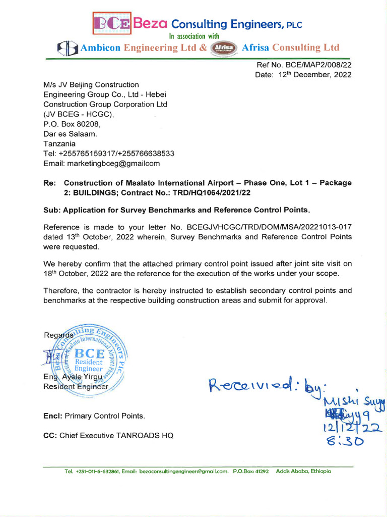 BCE-MAP2-008-22 Application for Survey Benchmarks and Reference Control ...
