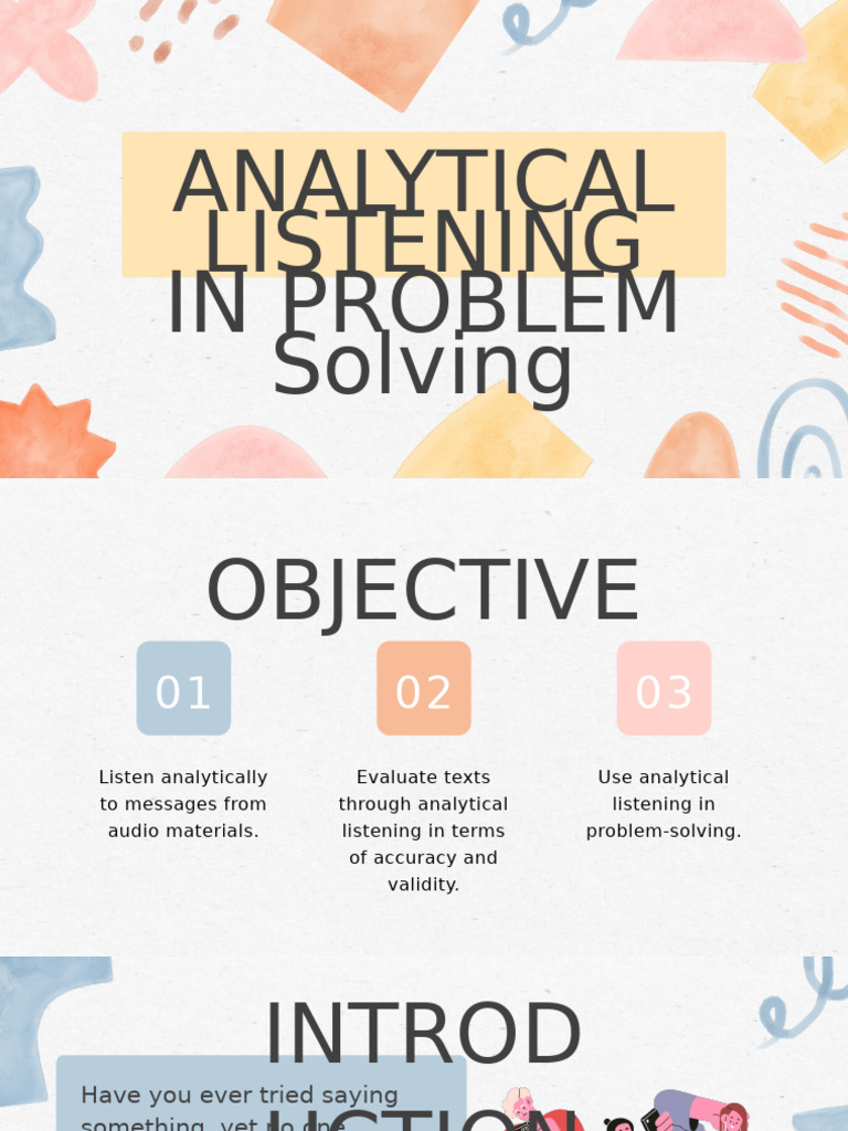 Analytical Listening for Problem Solving | PDF | Nonverbal ...