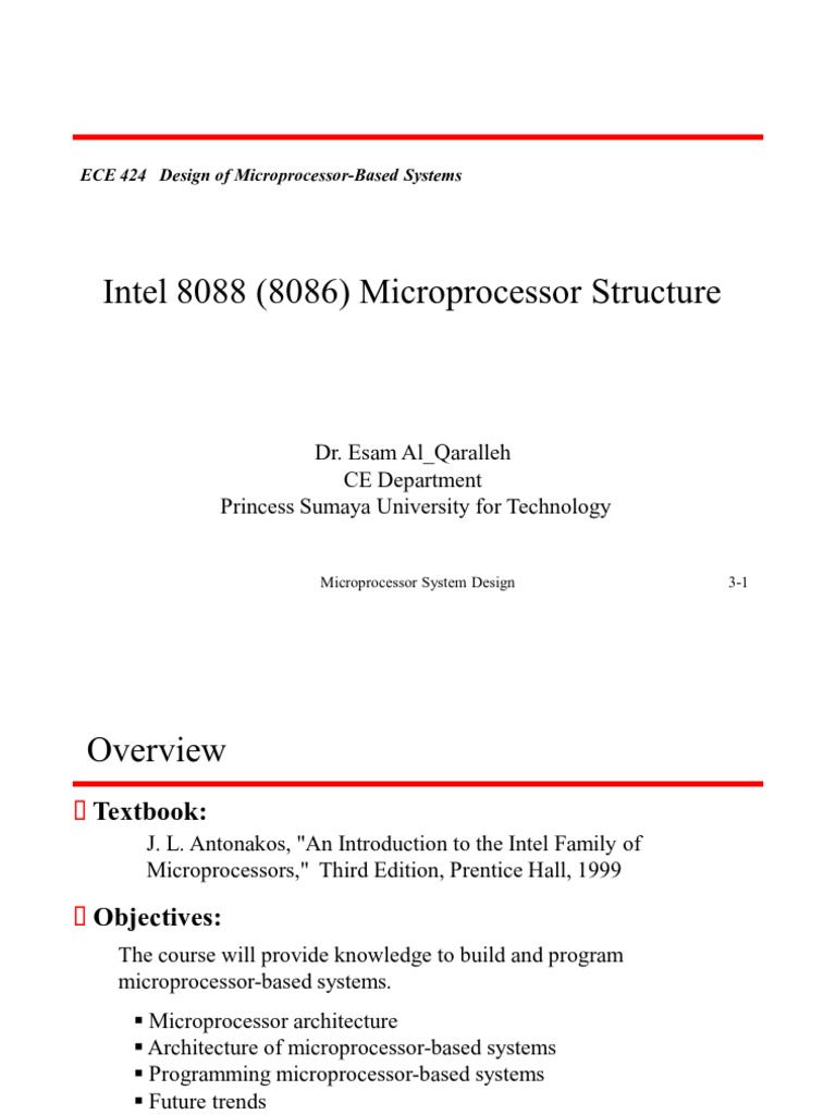 An Introduction to Microprocessor Architecture and Microprocessor-Based ...