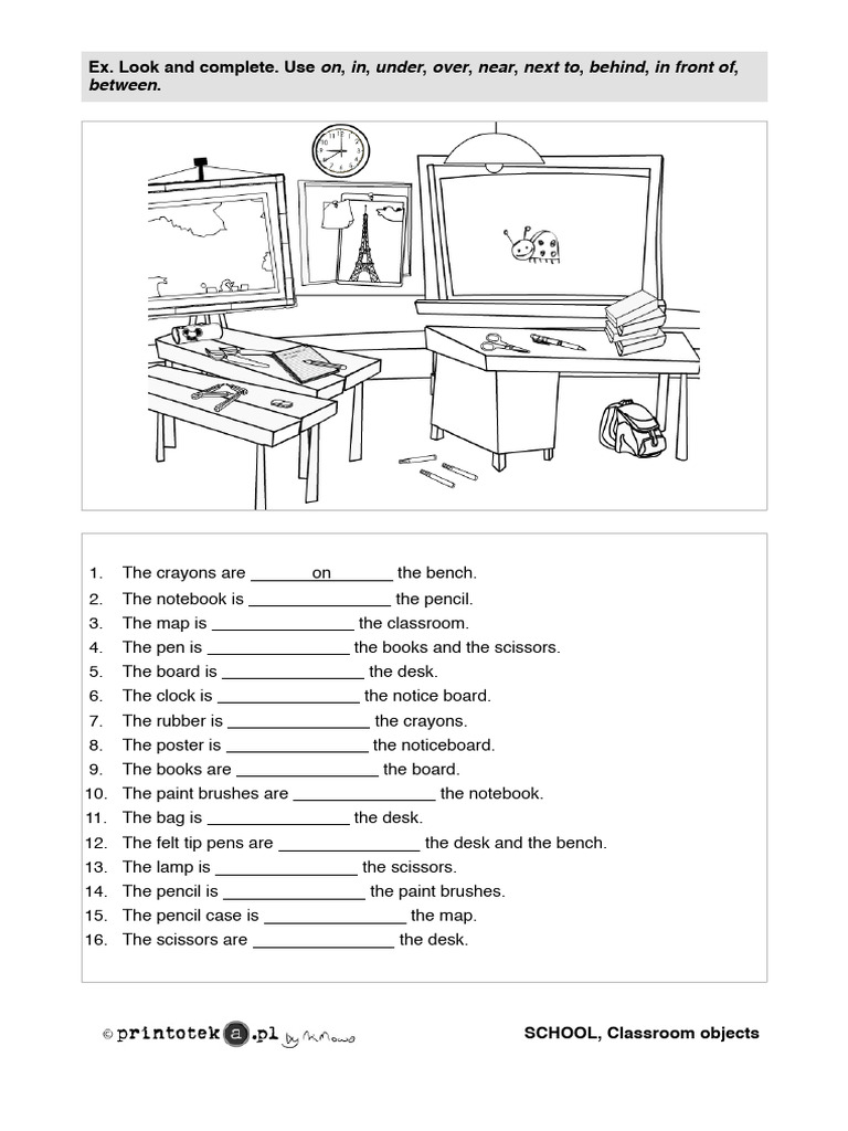Classroom Objects and Prepositions | PDF | Human Communication ...