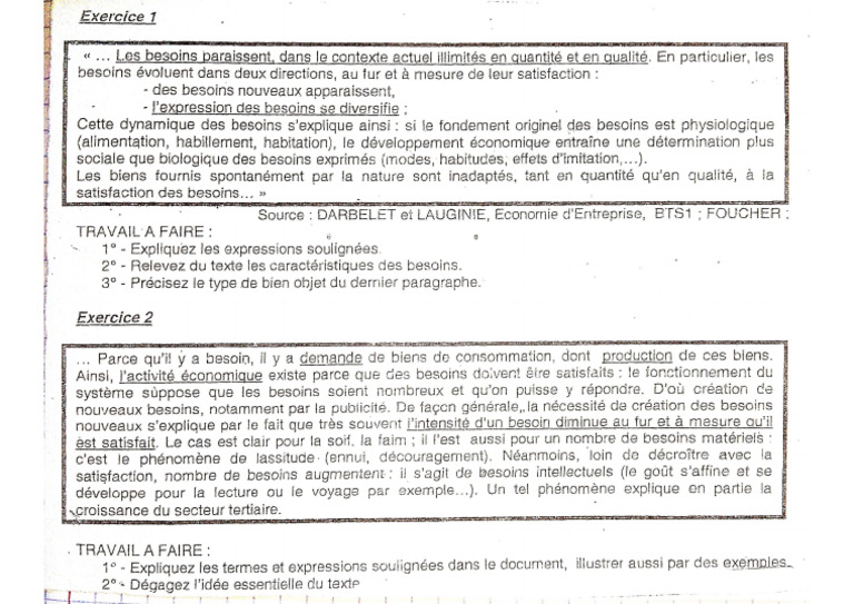 Doc. D'exercice D'économie | PDF