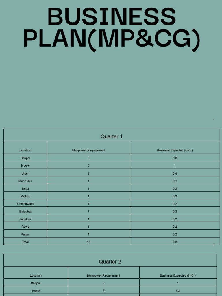 Business Plan(Mp&Cg) (1) | PDF