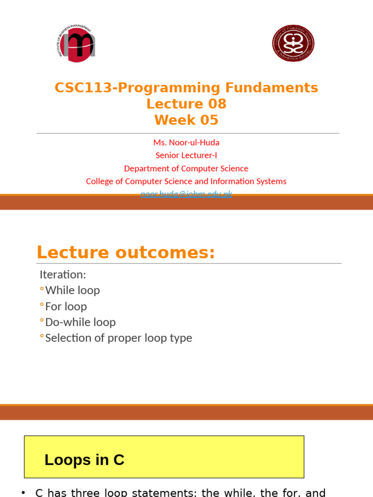 Lec 8 Programming Fundamentals | PDF