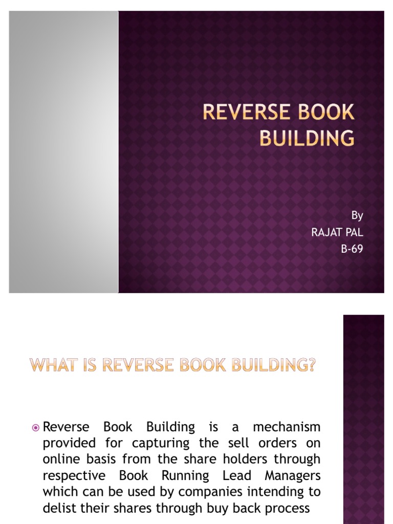 Reverse Book Building | PDF